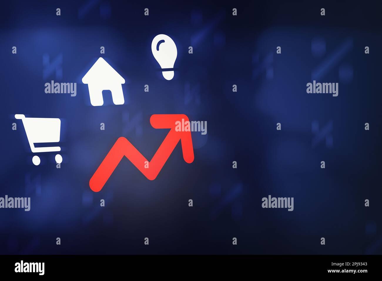 Rising cost of living concept. Inflation financial crisis digital ...