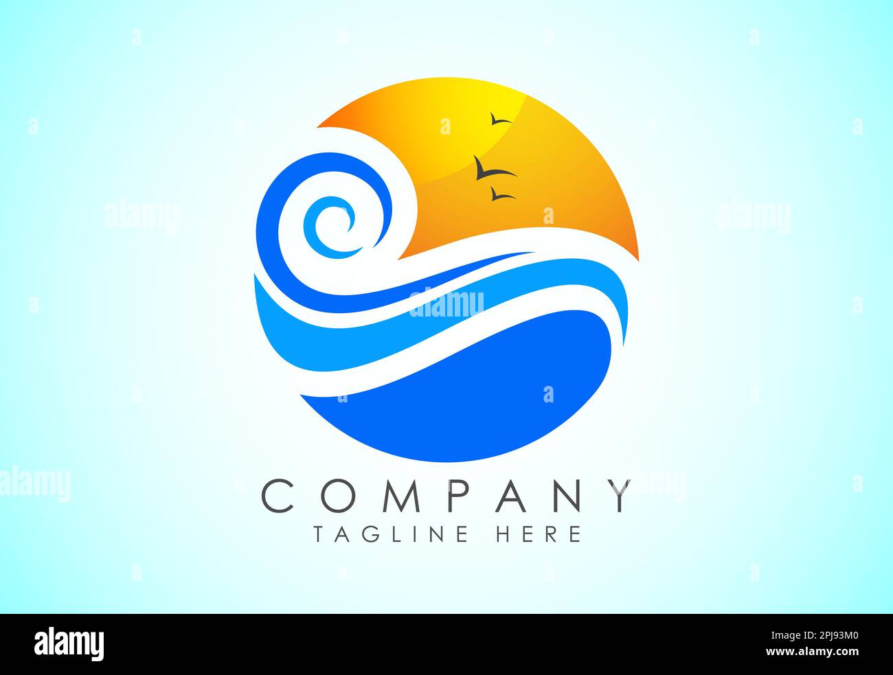 Beach logo design. Sun sunset sunrise with beach ocean sea water logo ...