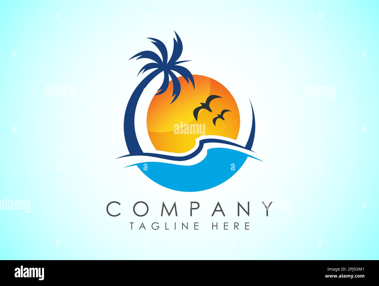 Beach logo design. Sun sunset sunrise with beach ocean sea water logo ...