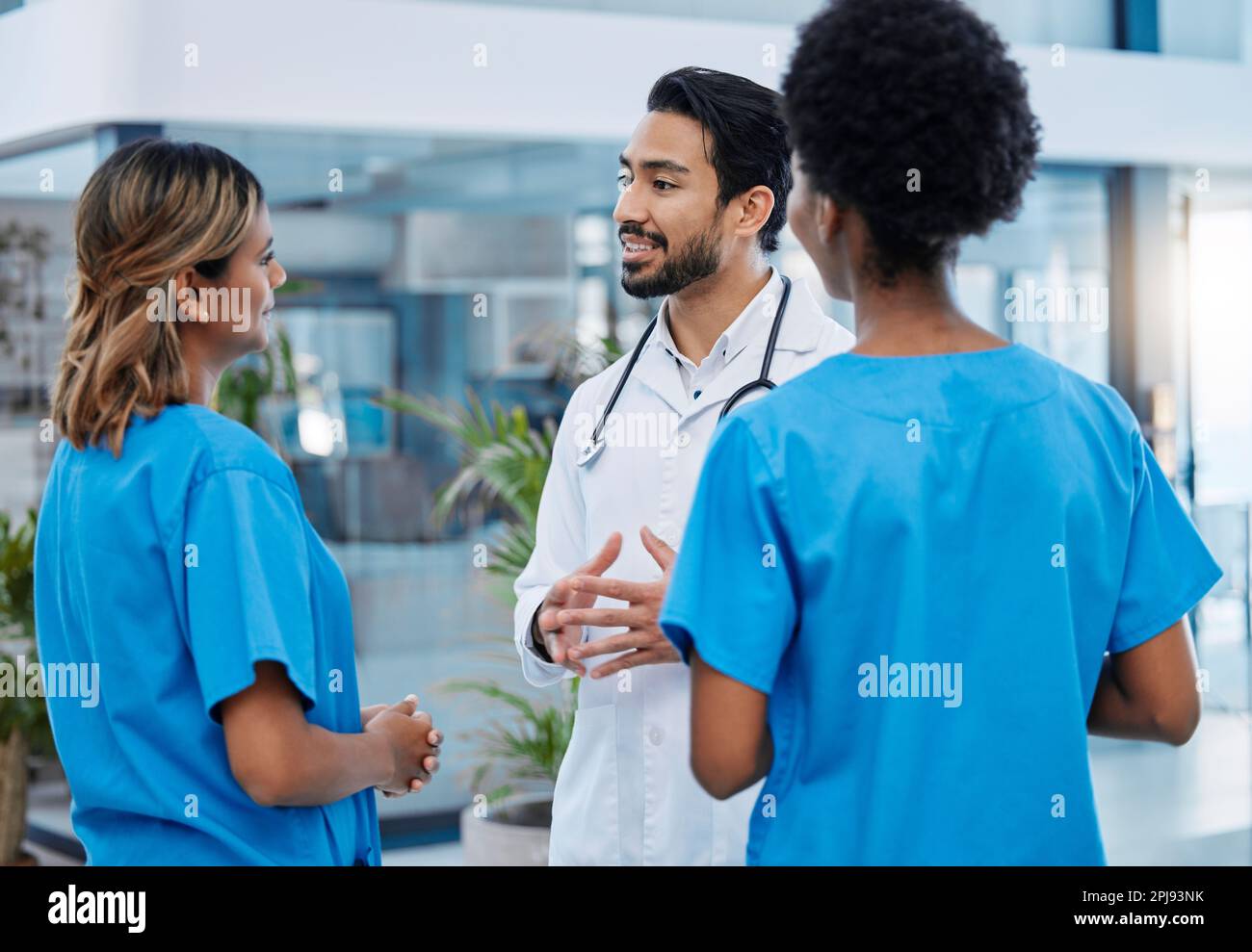 Discussion, teamwork and doctors in meeting in hospital for medical ...