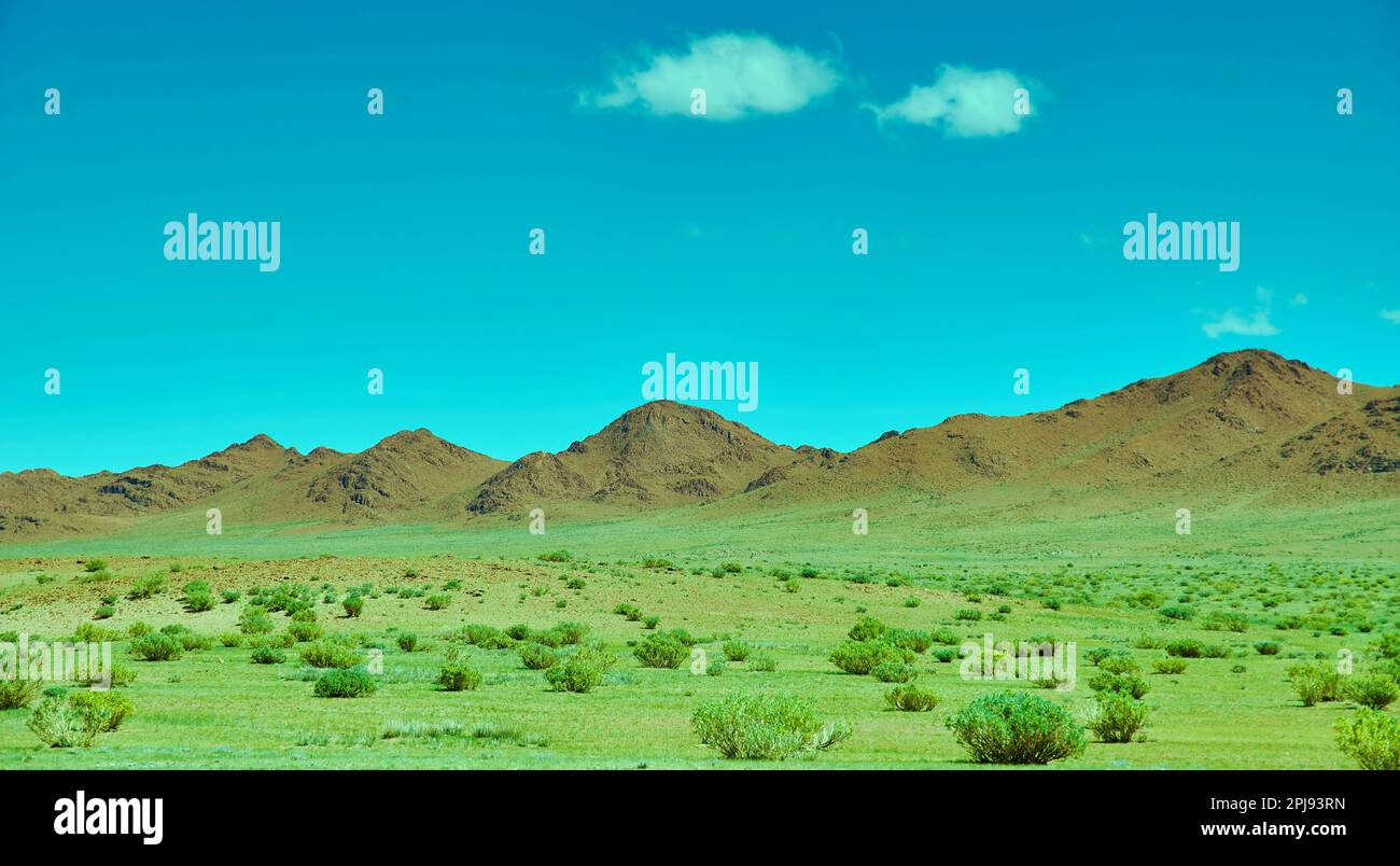 Typical Mongolian landscape, Uvs Province in Mongolia Stock Photo - Alamy