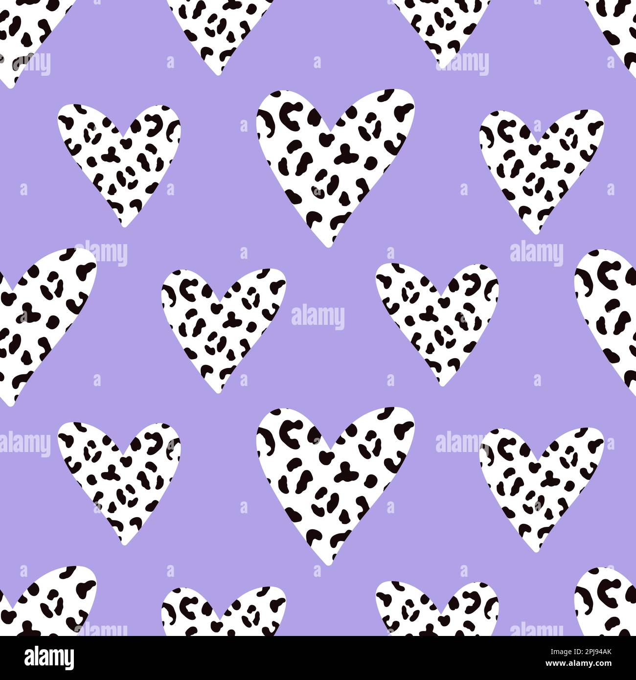 Cheetah Leopard Animal Skin Heart Seamless Pattern Stock Vector Image ...