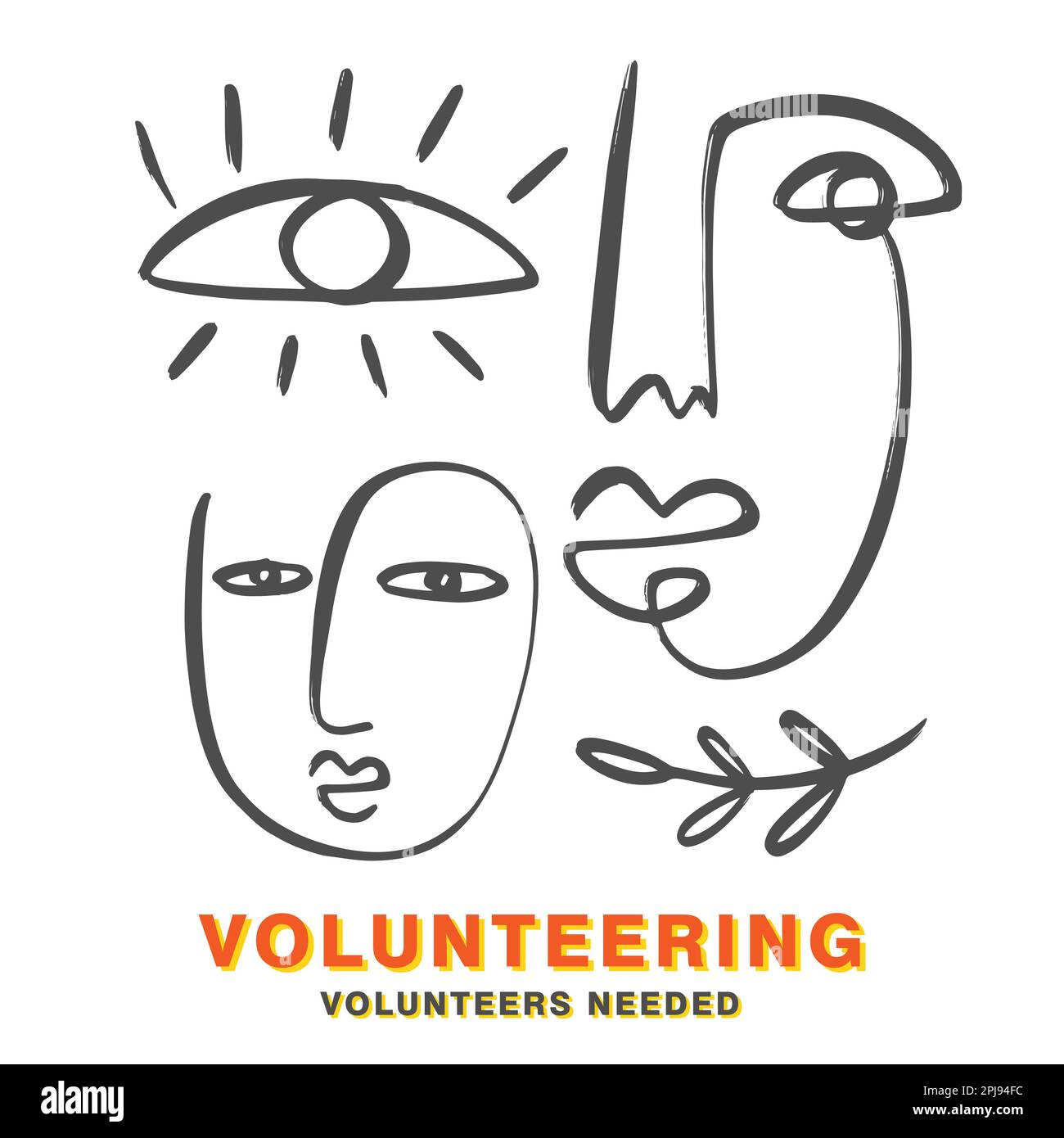 One line drawing faces Cut Out Stock Images & Pictures - Alamy