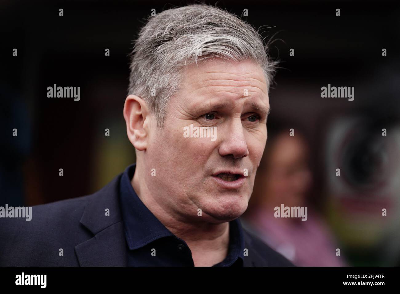 Labour Party leader Sir Keir Starmer with supporters outside the ...