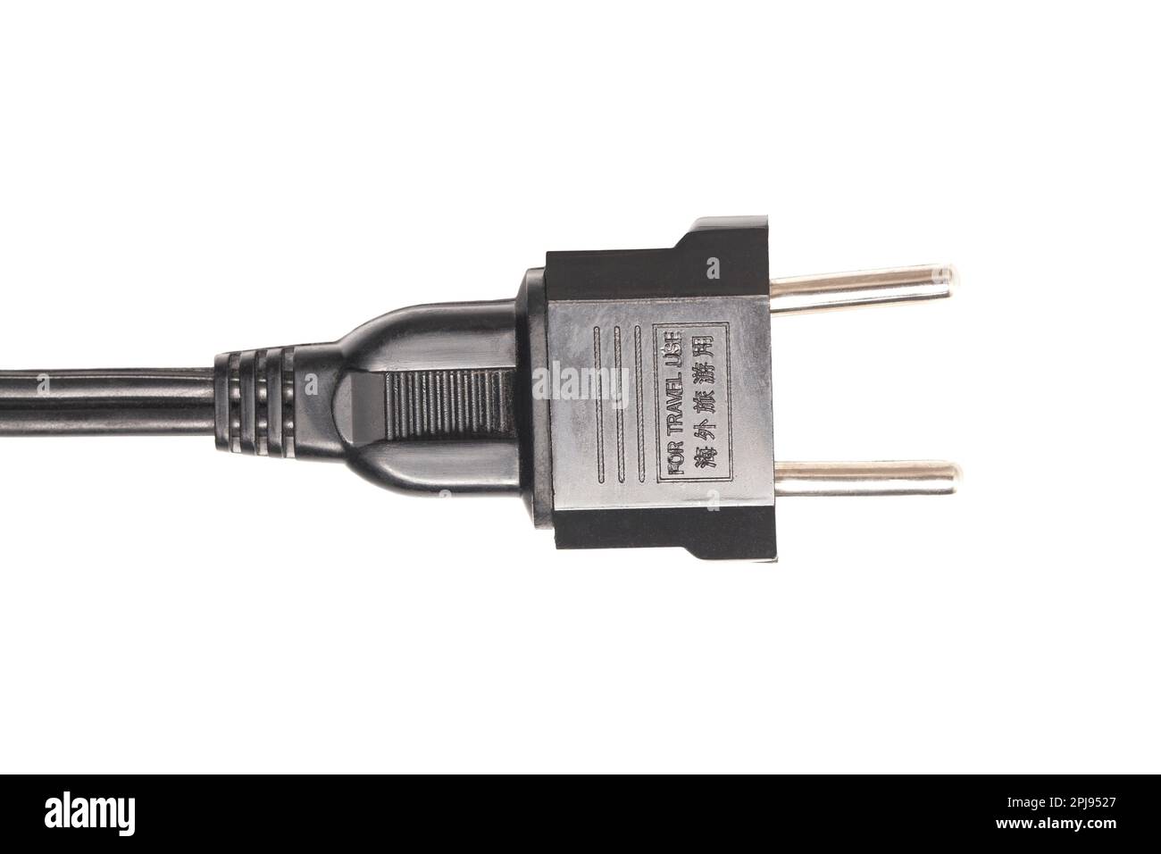 US power plug with cable isolated on white background Stock Photo - Alamy