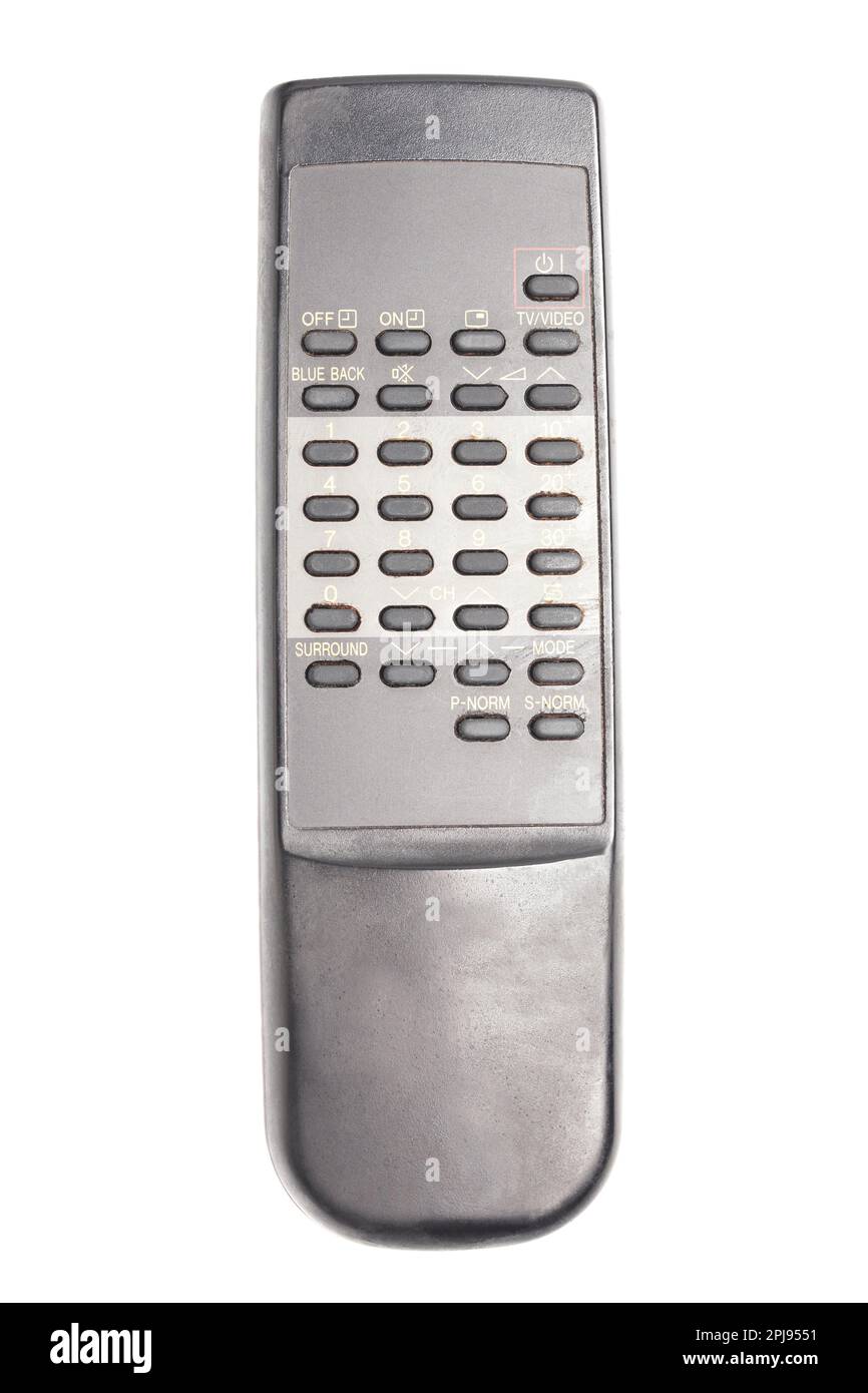 Television remote control isolated on white background Stock Photo - Alamy