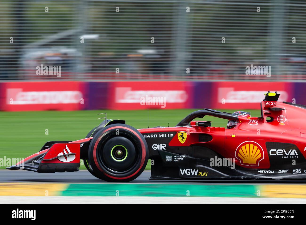Melbourne, Australia, 1 April, 2023. Carlos Sainz (55) driving for ...