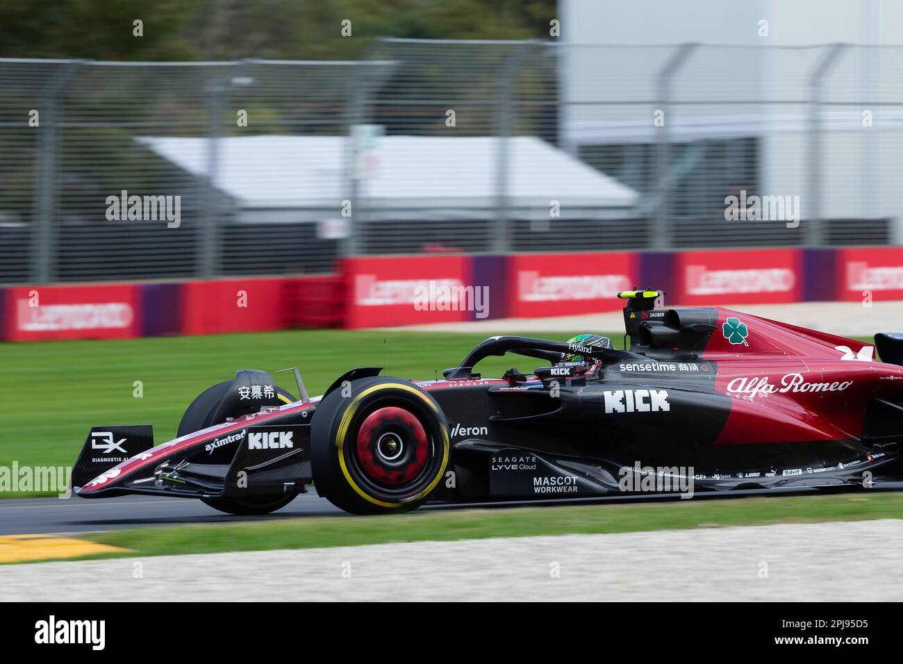 Melbourne, Australia, 1 April, 2023. Zhou Guanyu (24) driving for Alfa ...