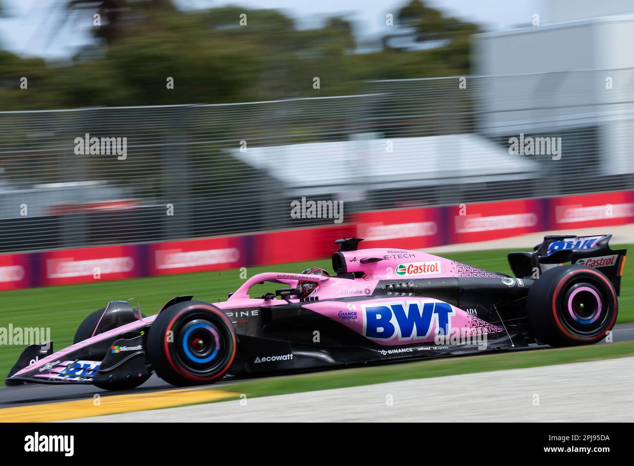 Melbourne, Australia, 1 April, 2023. Esteban Ocon (31) driving for BWT ...