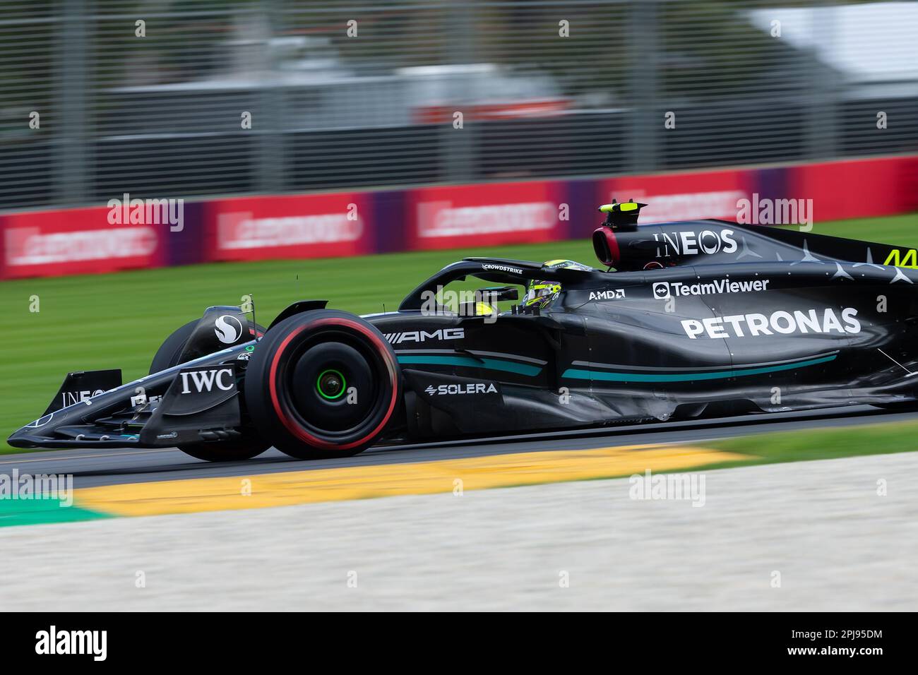 Melbourne, Australia, 1 April, 2023. Lewis Hamilton (44) driving for ...