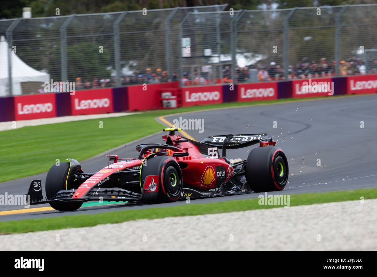 Melbourne, Australia, 1 April, 2023. Carlos Sainz (55) driving for ...