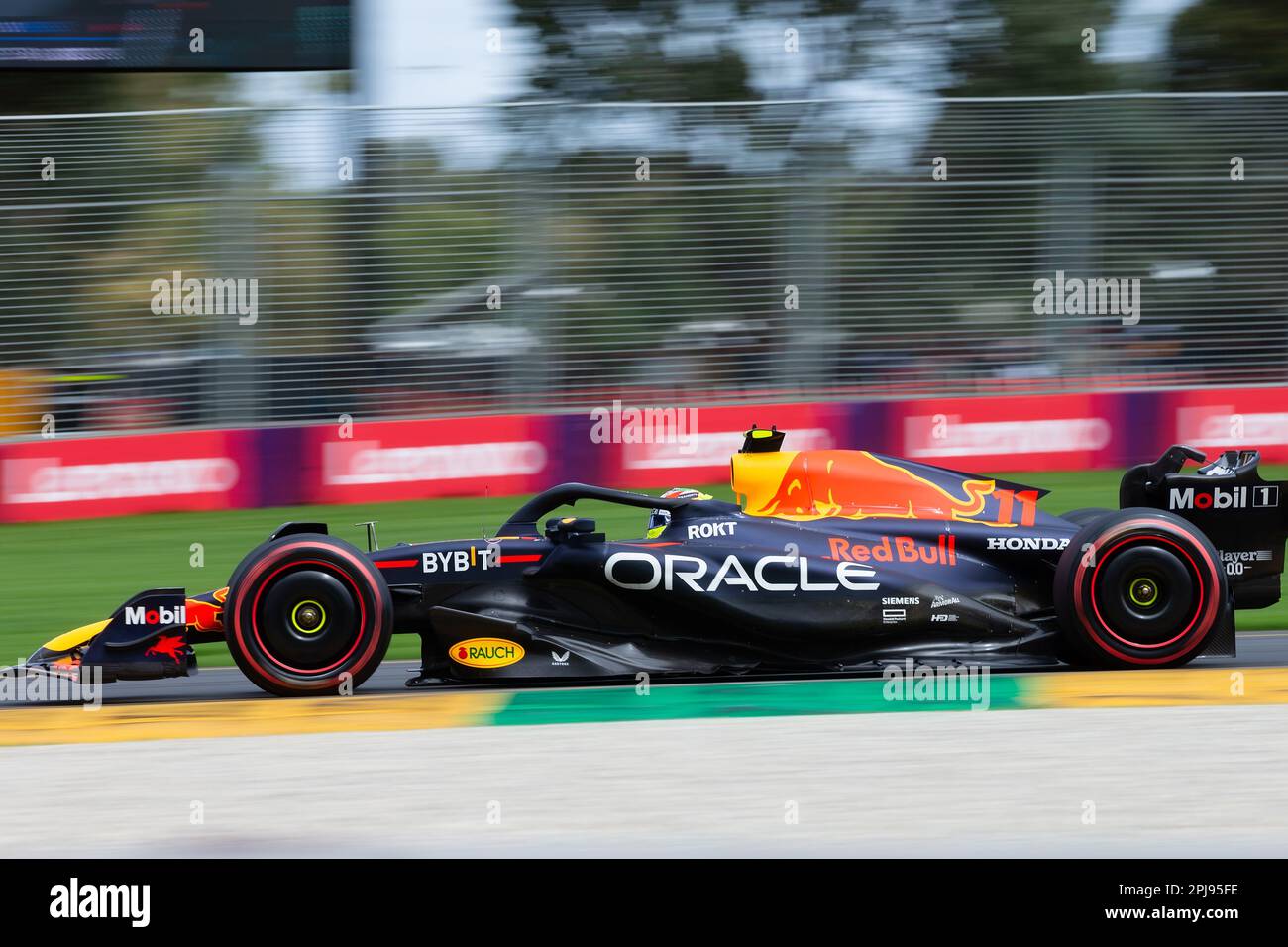 Melbourne, Australia, 1 April, 2023. Sergio Perez (11) driving for ...