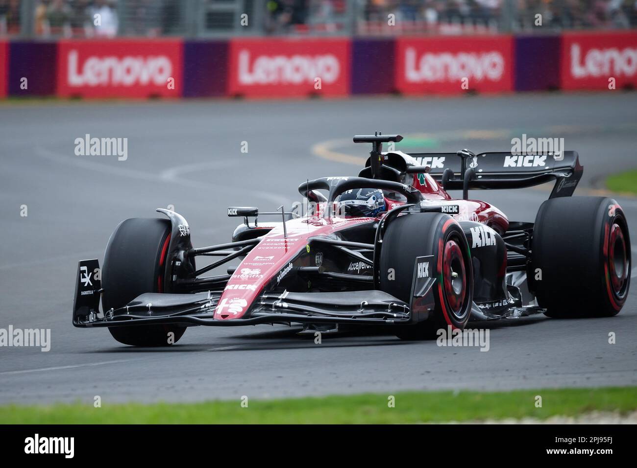 Melbourne, Australia, 1 April, 2023. Valtteri Bottas (77) driving for ...