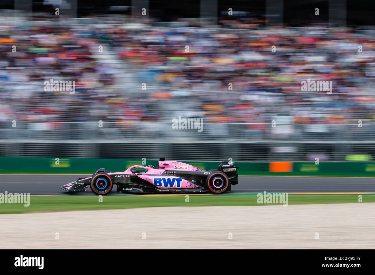 Melbourne, Australia, 1 April, 2023. Esteban Ocon (31) driving for BWT ...