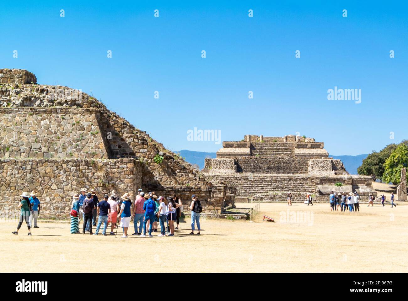 Monte Alban, Oaxaca de Juárez, Mexico, A mayan pyramid of Monte Alban ...