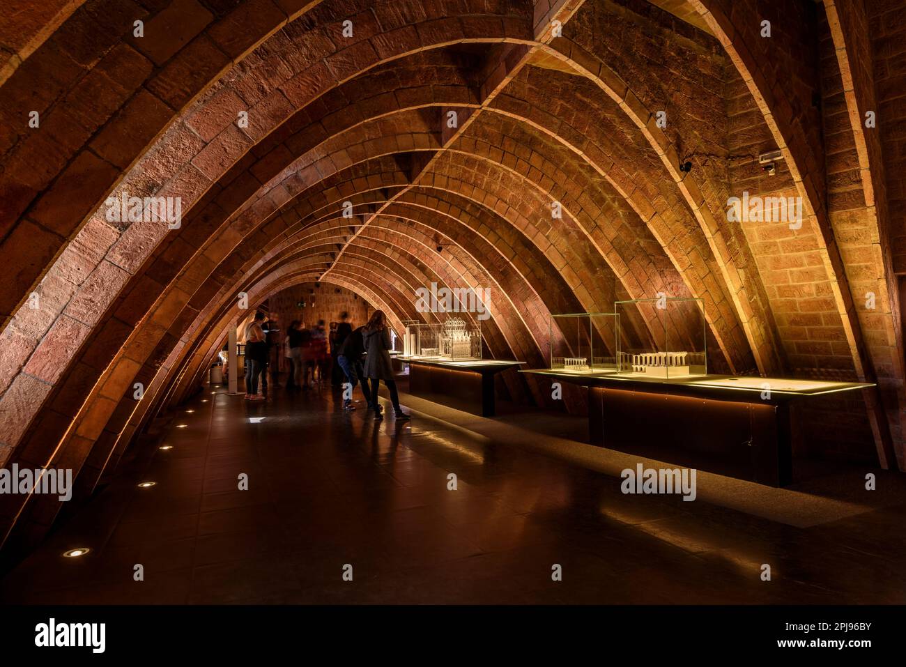 Attic of Casa Milà (La Pedrera) with the catenary arches made with ...