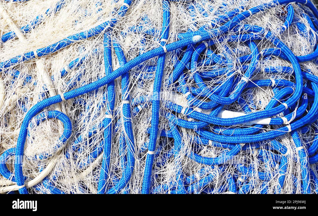 Ropes and fishing tools in a port of Spain, Europe Stock Photo - Alamy