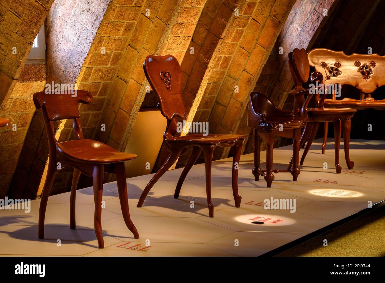 Chairs designed by Antoni Gaudí for the Casa Batlló and Casa Calvet and ...