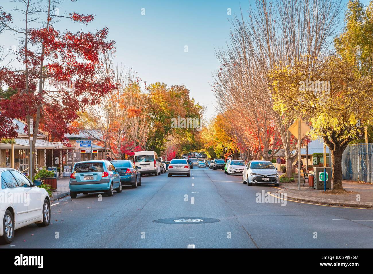 Adelaide Hills, South Australia - April 24, 2021: Hahndorf Main street ...