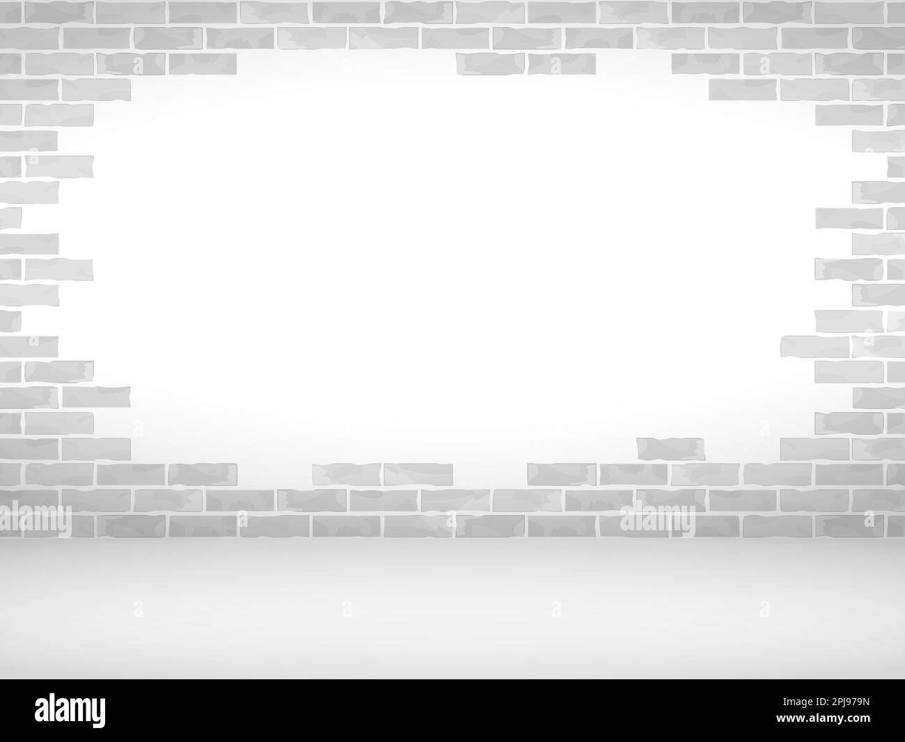 Broken brick wall and floor, vector eps10 illustration Stock Vector ...