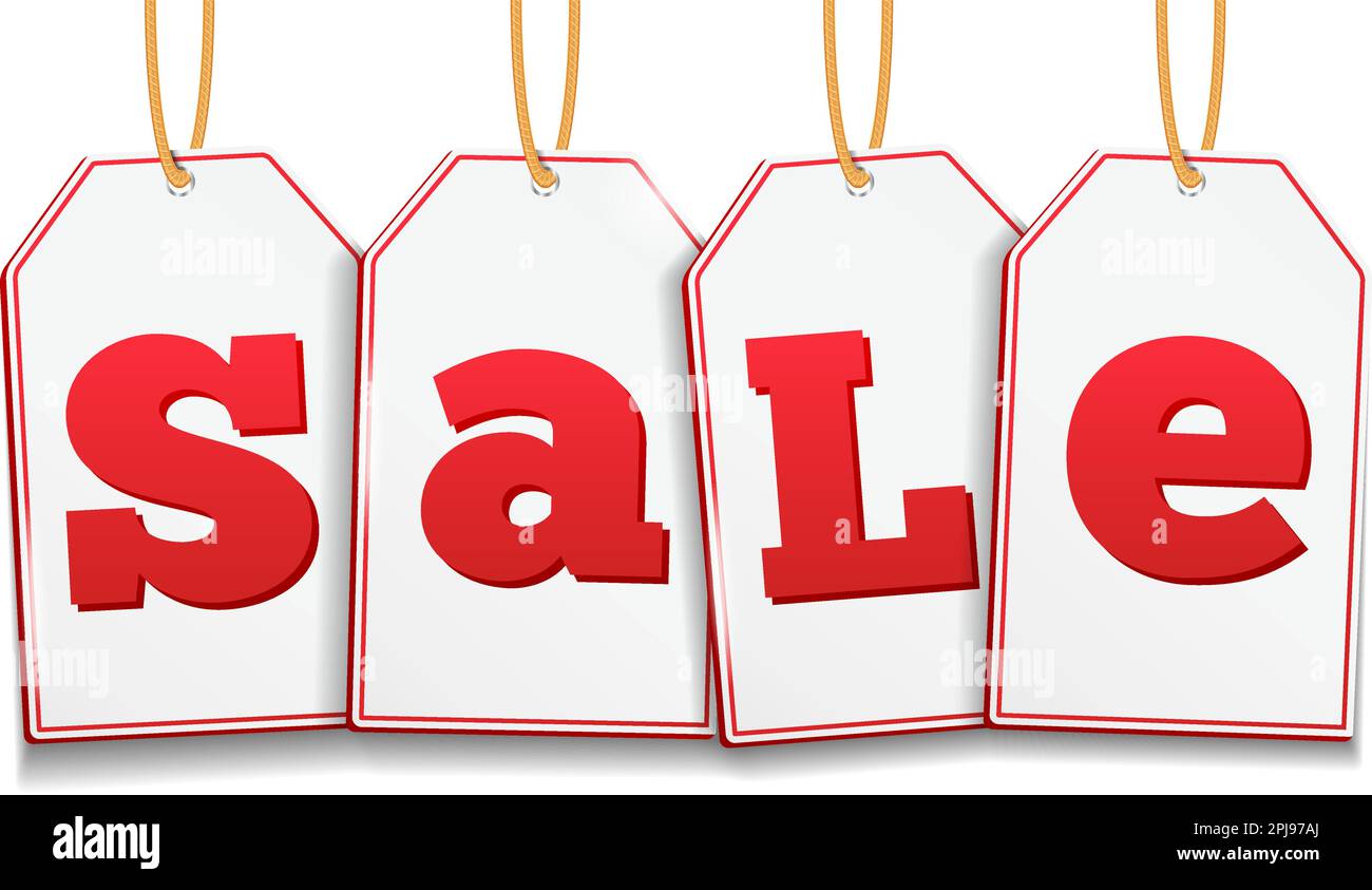Hanging sale tags, vector eps10 illustration Stock Vector Image & Art ...