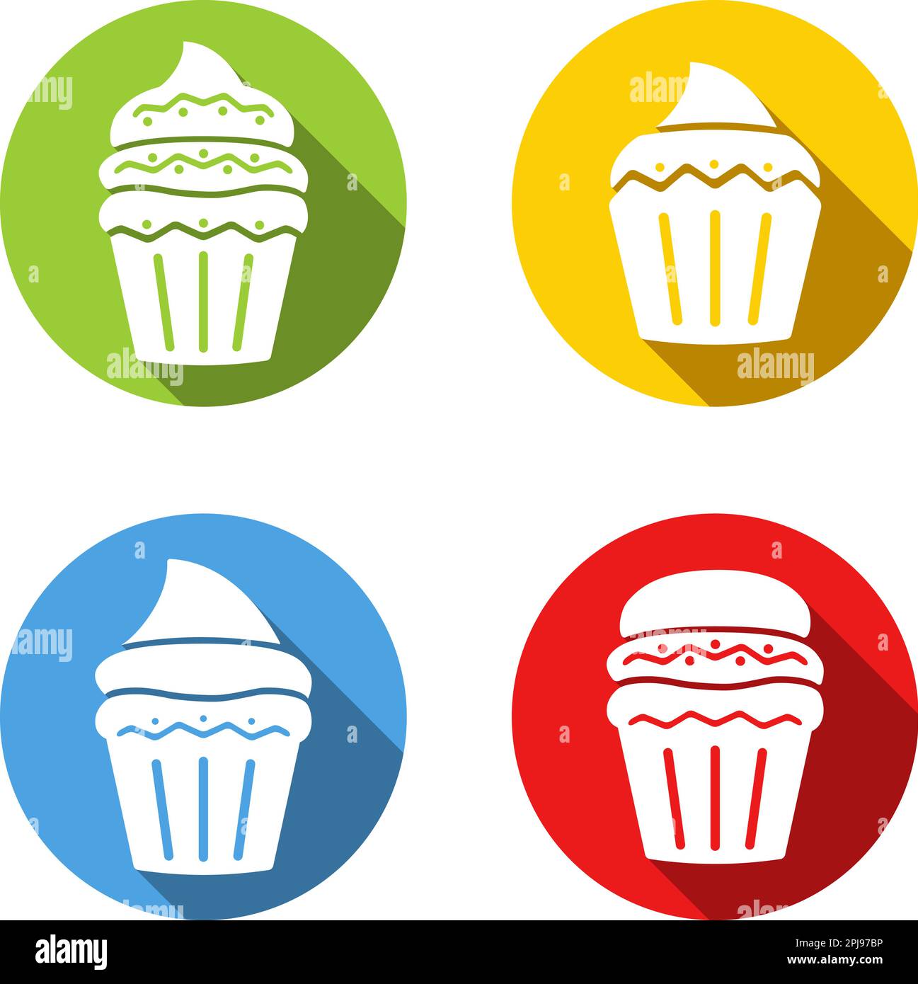 Cupcakes icons, flat design, vector eps10 illustration Stock Vector ...