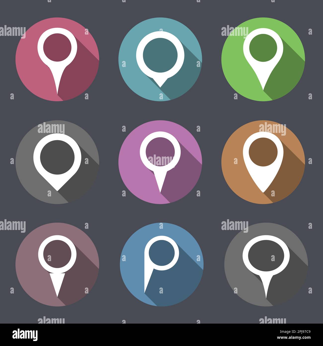 Flat map markers icons, vector eps10 illustration Stock Vector Image & Art - Alamy