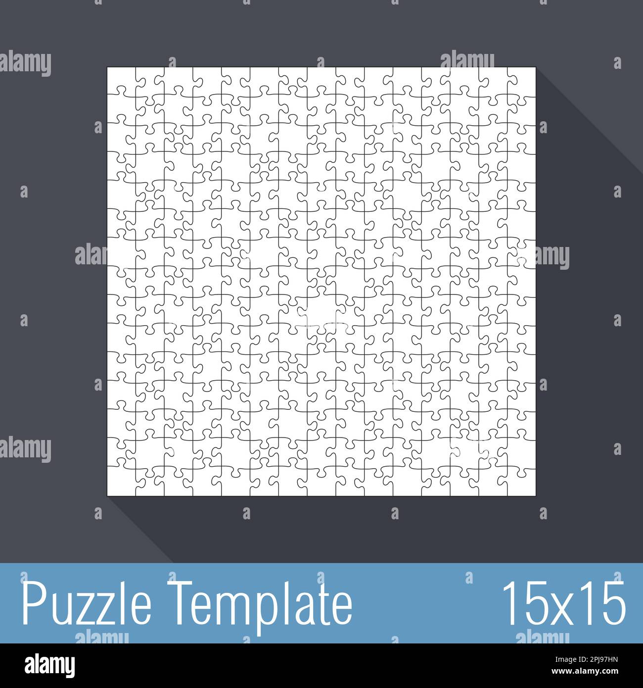Square jigsaw puzzle template 15x15 pieces, vector eps10 illustration ...