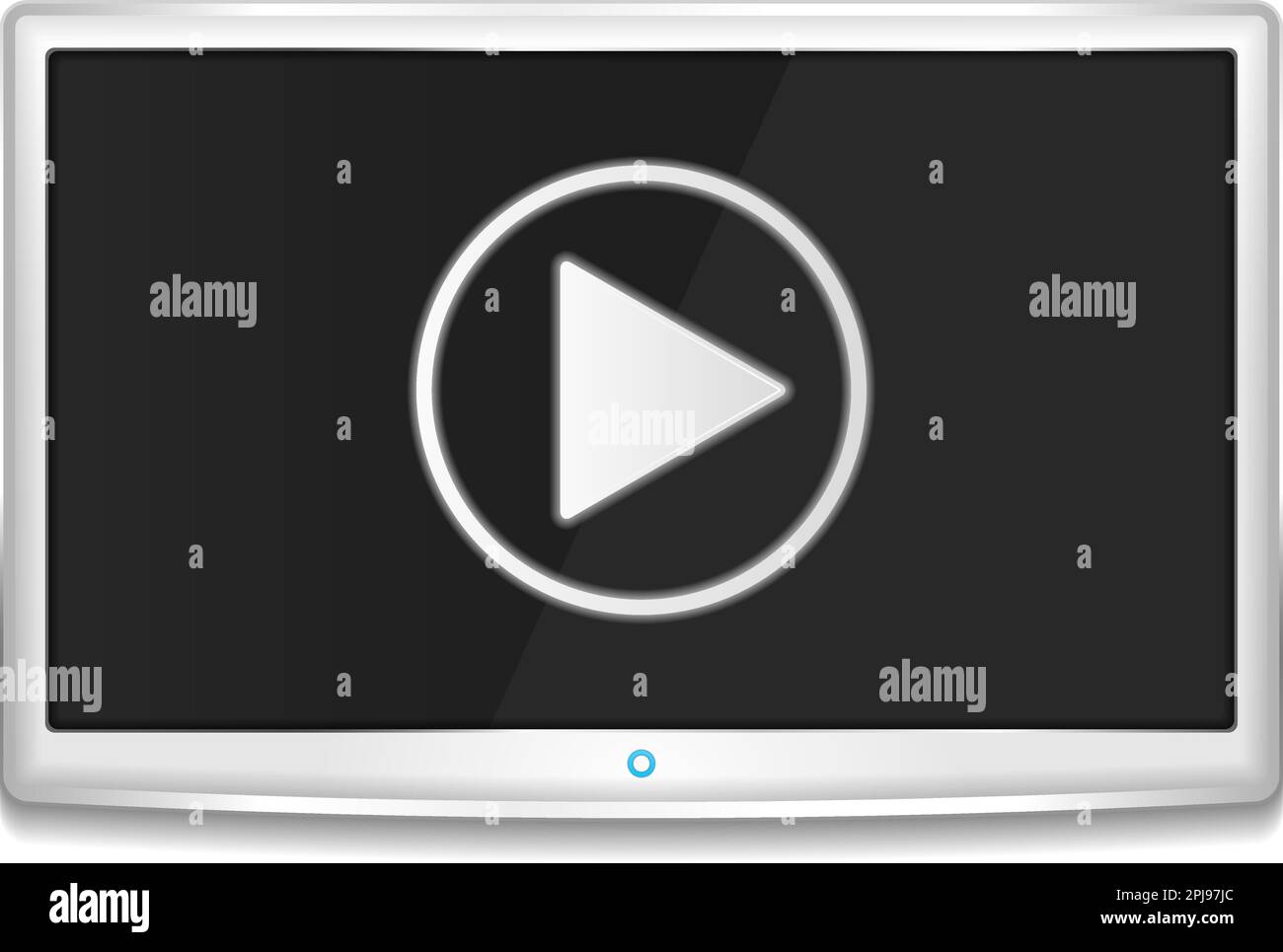 White TV with play button, vector eps10 illustration Stock Vector Image ...