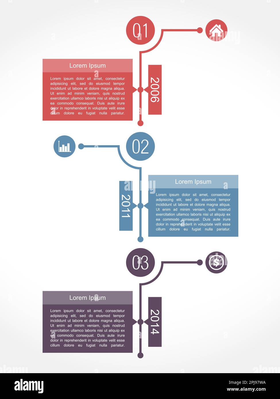 Timeline infographics design template with numbers, dates and place for ...