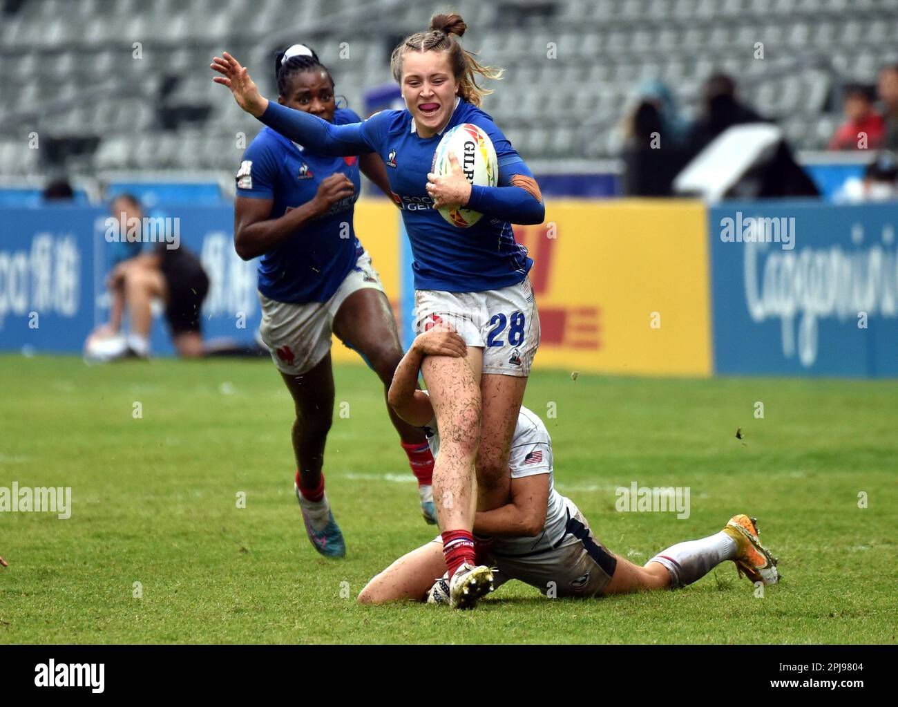 Hong Kong. 1st Apr, 2023. Lili Dezou (C) of France competes during the ...