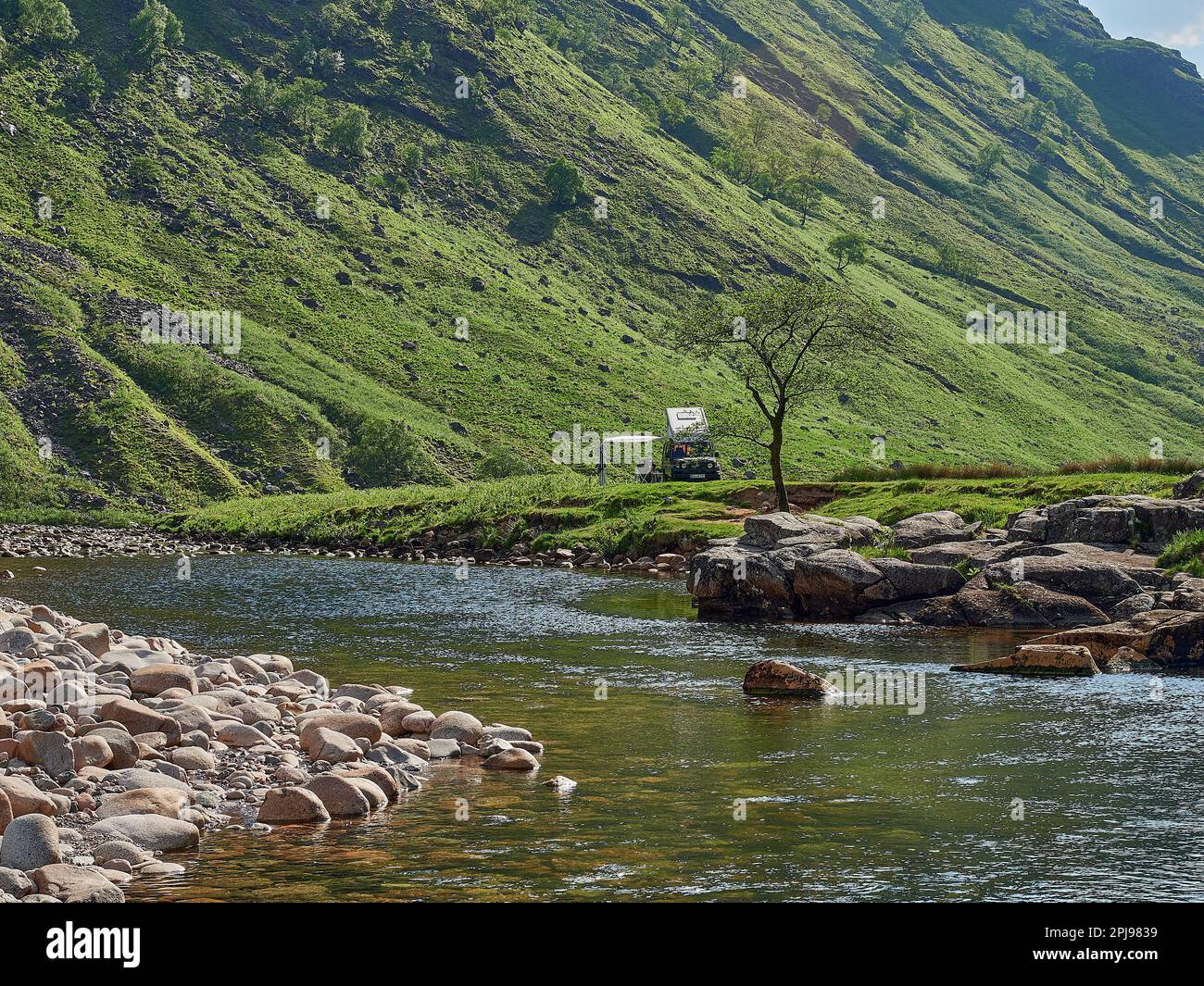 landscape of the iconic glen etive in the scottish highlands, know from ...