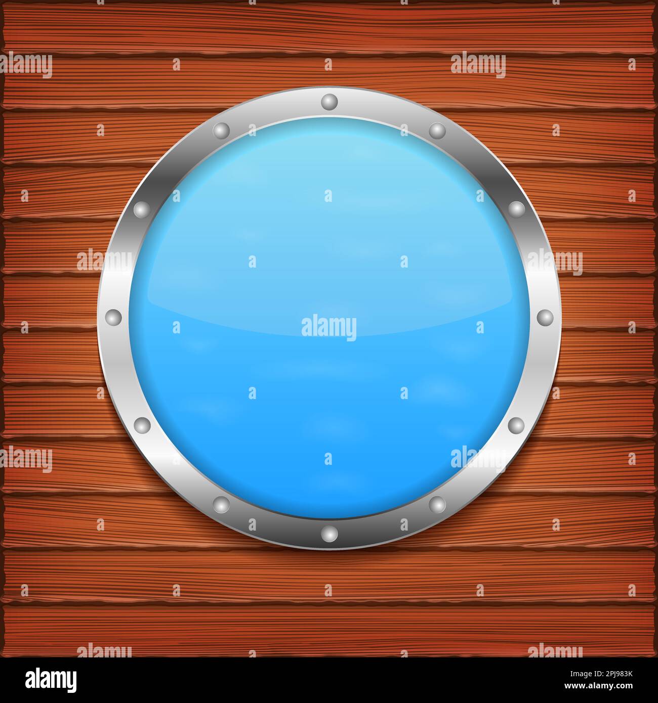 Porthole on wooden wall, vector eps10 illustration Stock Vector Image ...