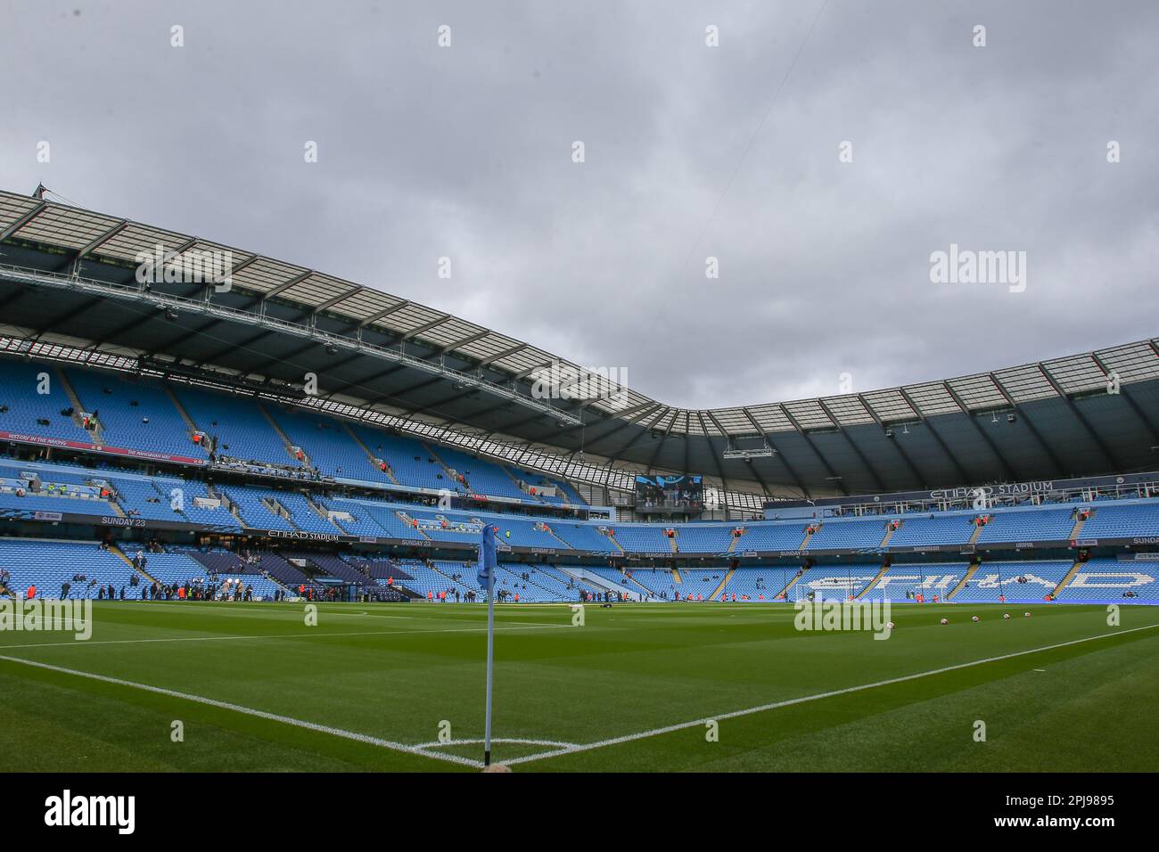 A general view inside of the Etihad Stadium, home of Manchester City ...