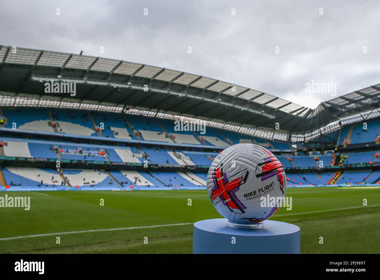 A general view inside of the Etihad Stadium, home of Manchester City ...