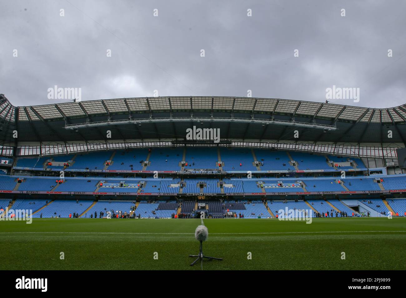 A general view inside of the Etihad Stadium, home of Manchester City ...