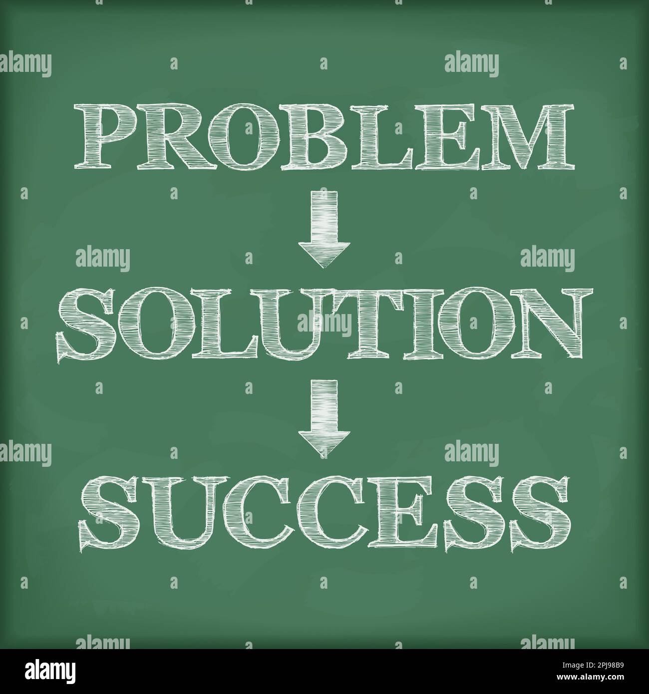 Problem solution success diagram on blackboard, vector eps10 ...