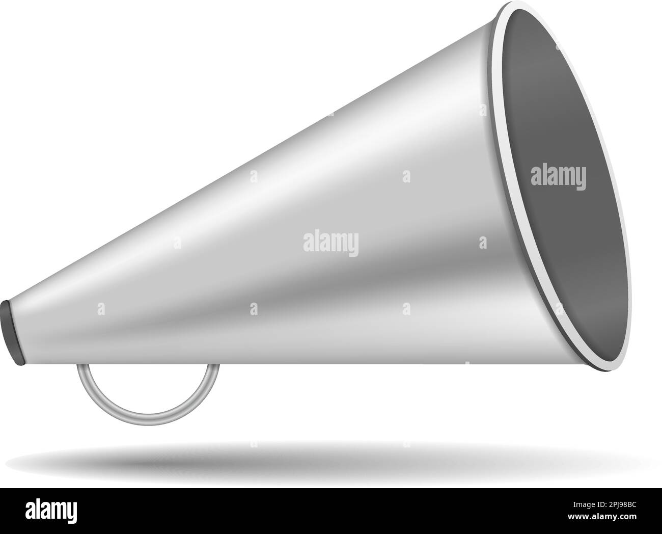 Metallic megaphone on white background, vector eps10 illustration Stock ...