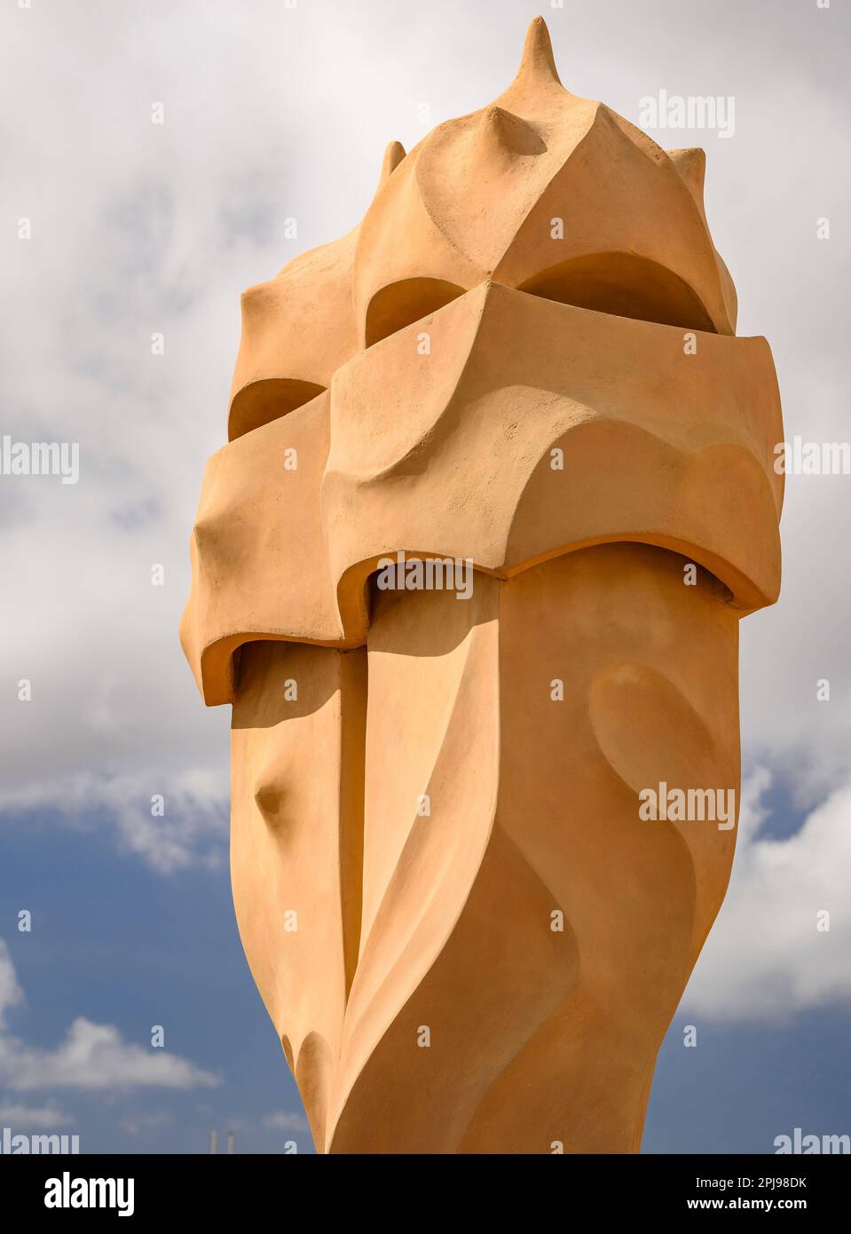 Chimneys in the shapes of soldiers / warriors on the rooftop of Casa ...