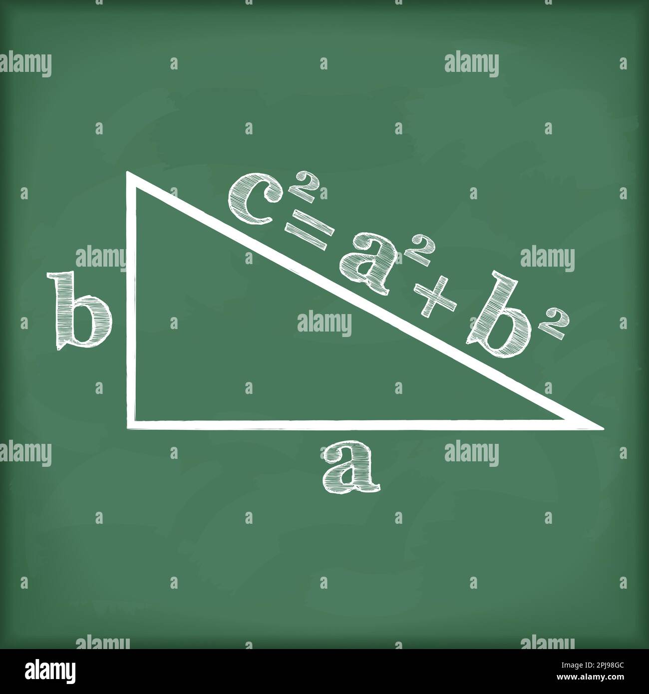 Pythagoras' theorem on blackboard, vector eps10 illustration Stock ...