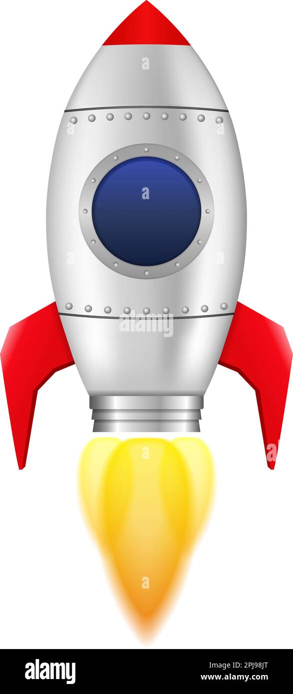 Rocket With Flame On White Background Vector Eps10 Illustration Stock Vector Image And Art Alamy