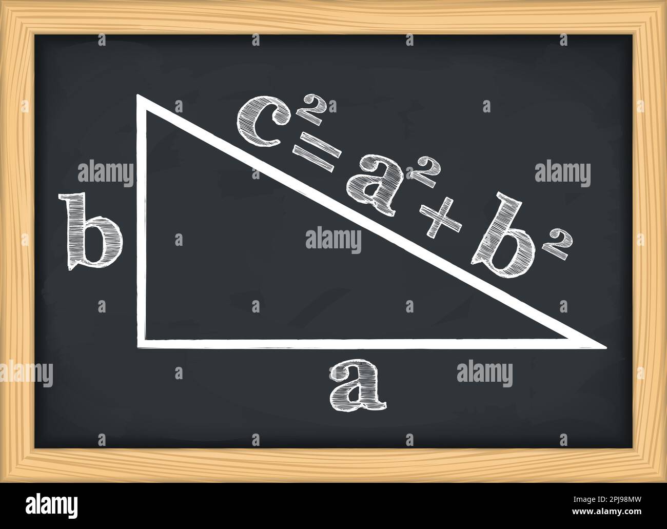 Pythagoras' theorem on blackboard, vector eps10 illustration Stock ...