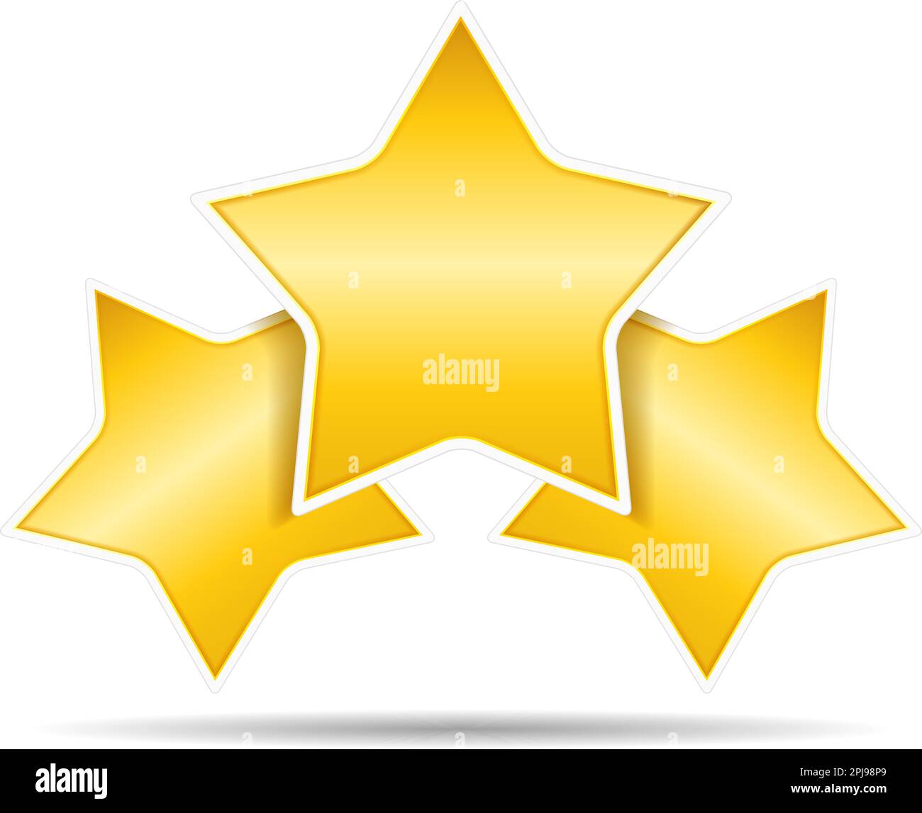 Three golden stars on white background, vector eps10 illustration Stock ...