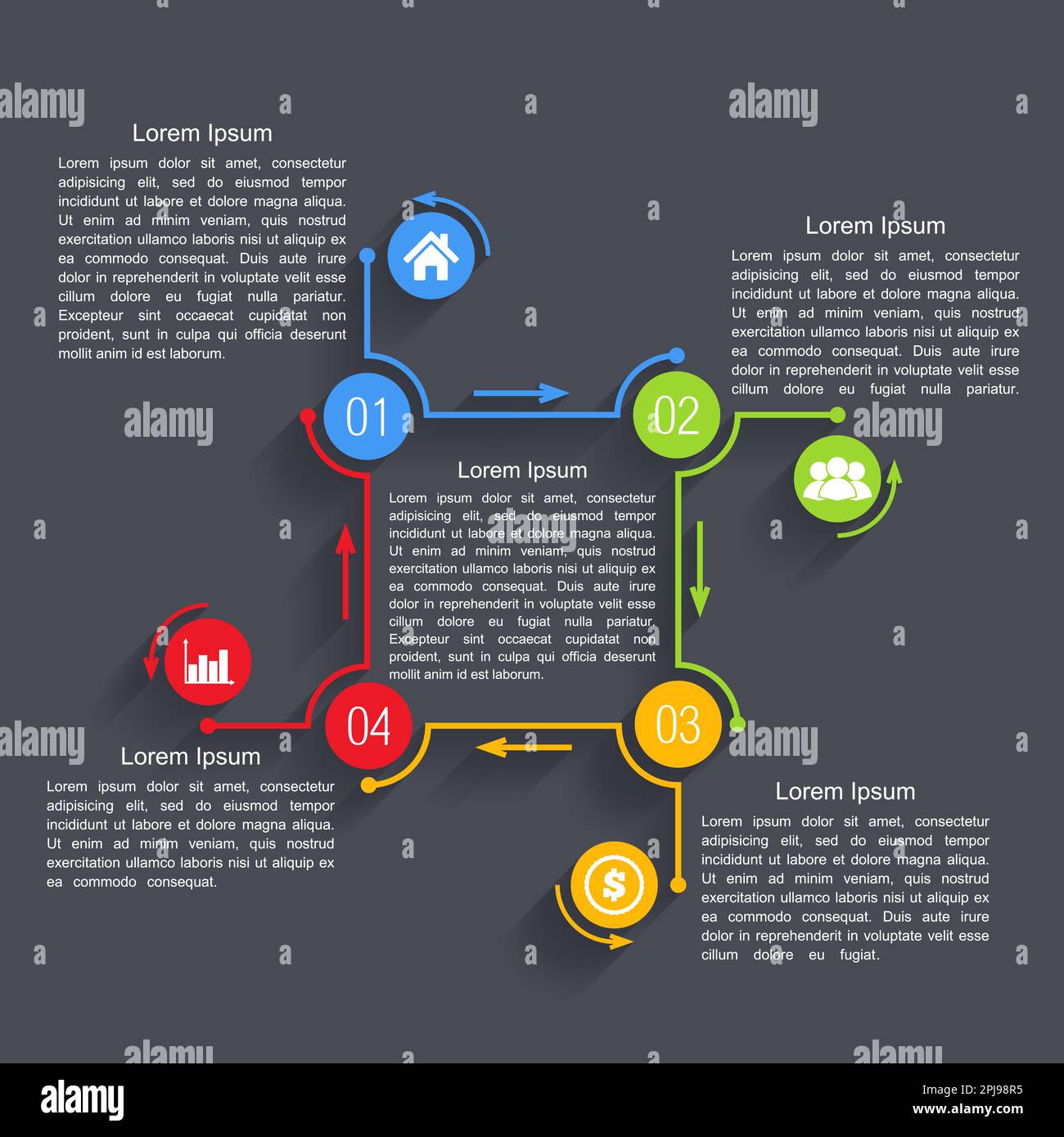 Infographics design template with four elements, vector eps10 ...
