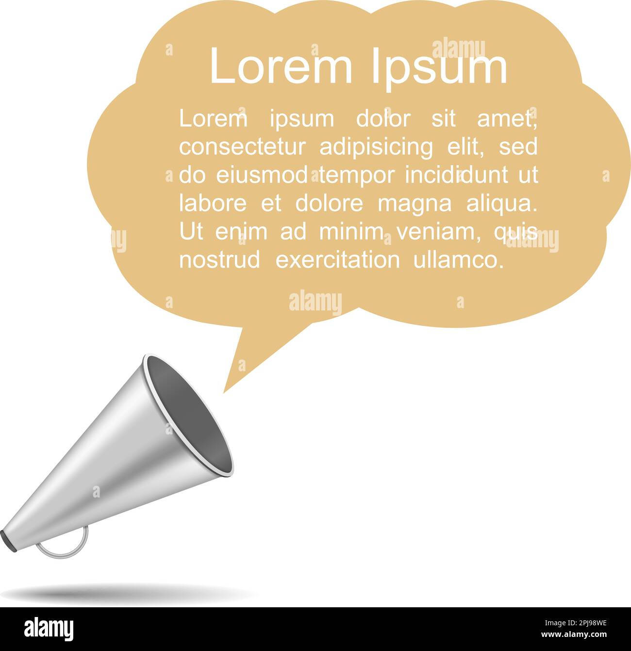 Megaphone with one big speech bubble for your text, vector eps10 ...