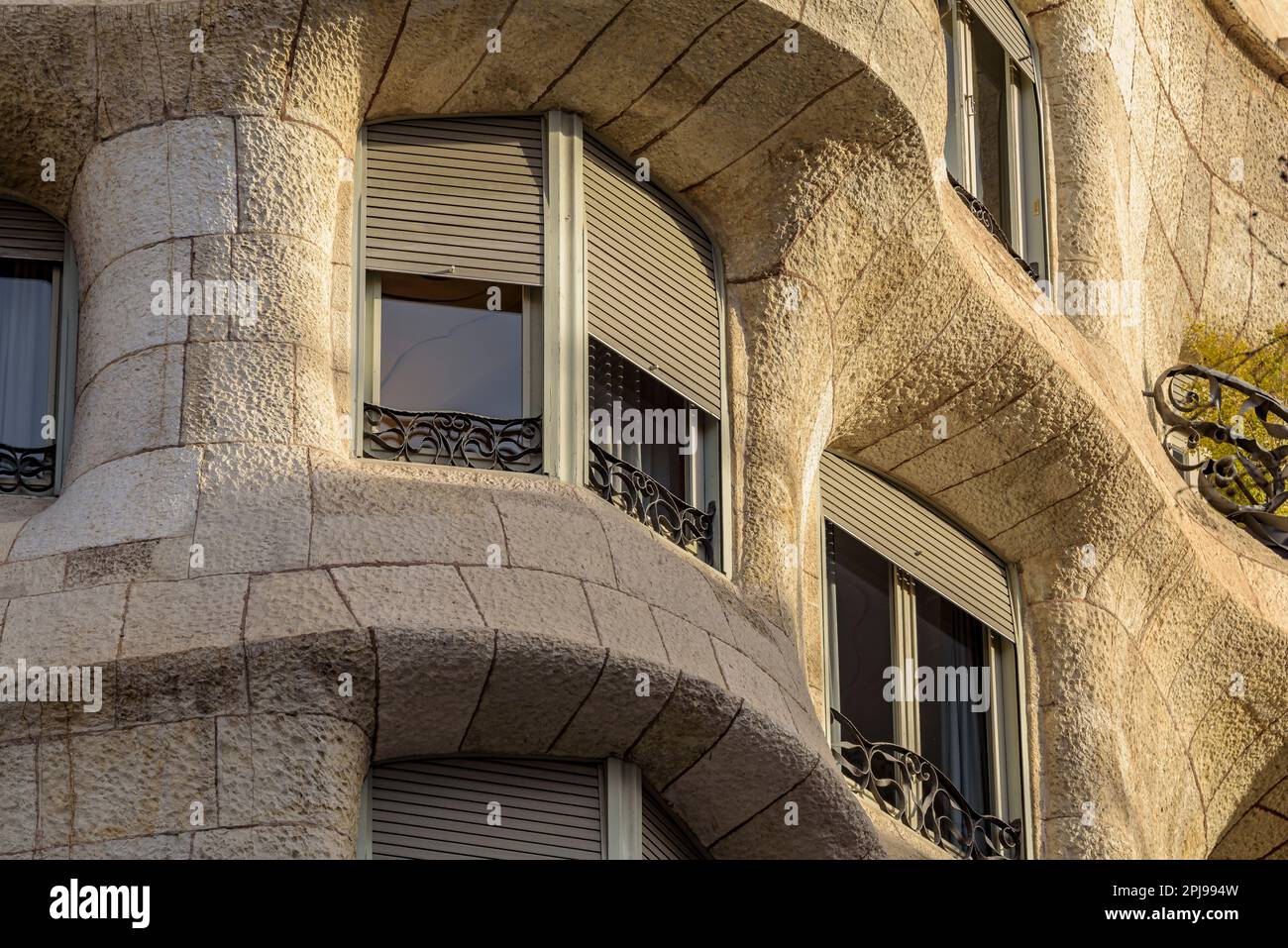 Detail of a window and the stone façade that gave the nickname of La ...