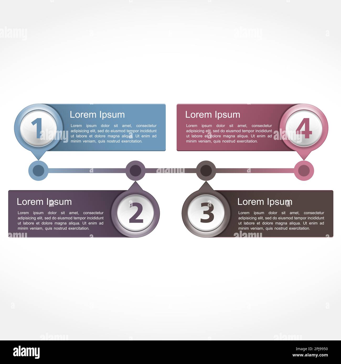 Timeline design template with four elements, vector eps10 illustration ...