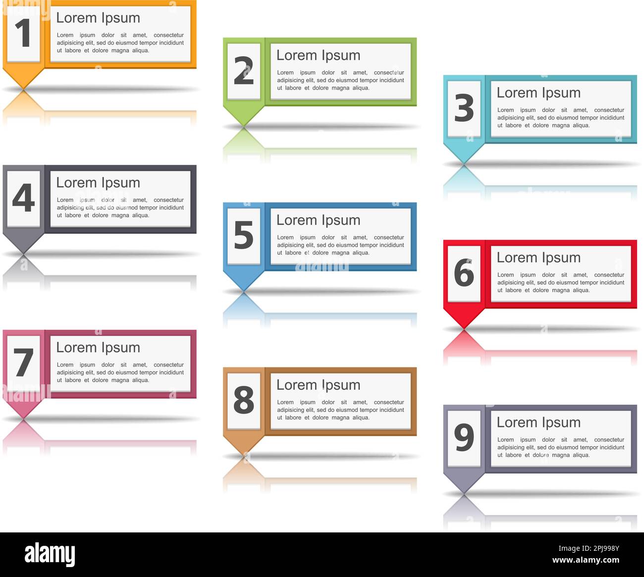 Set of design elements with numbers and place for your text, vector ...