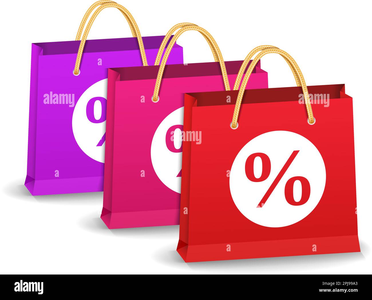 Shopping bags with percent signs, vector eps10 illustration Stock ...
