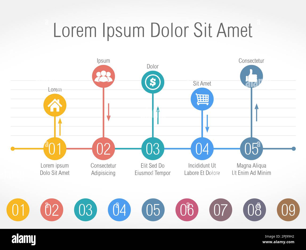 Bar chart with numbers and icons, vector eps10 illustration Stock ...